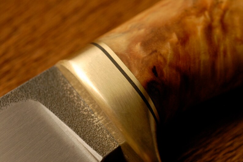 Hidden Tang Hunting Knife with Stabilised Poplar Burl Handle | Etsy