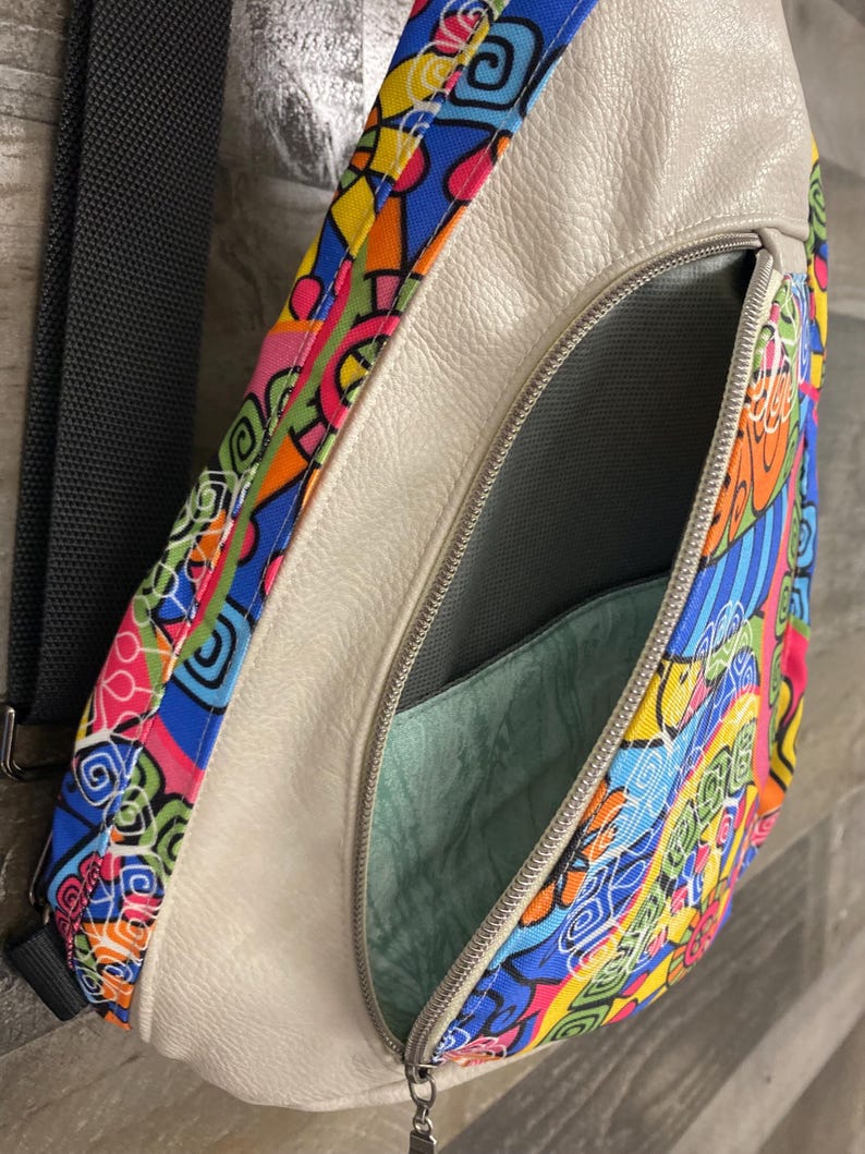 Western Boho Print Sling Bag: Multicolor Travel Backpack - Etsy