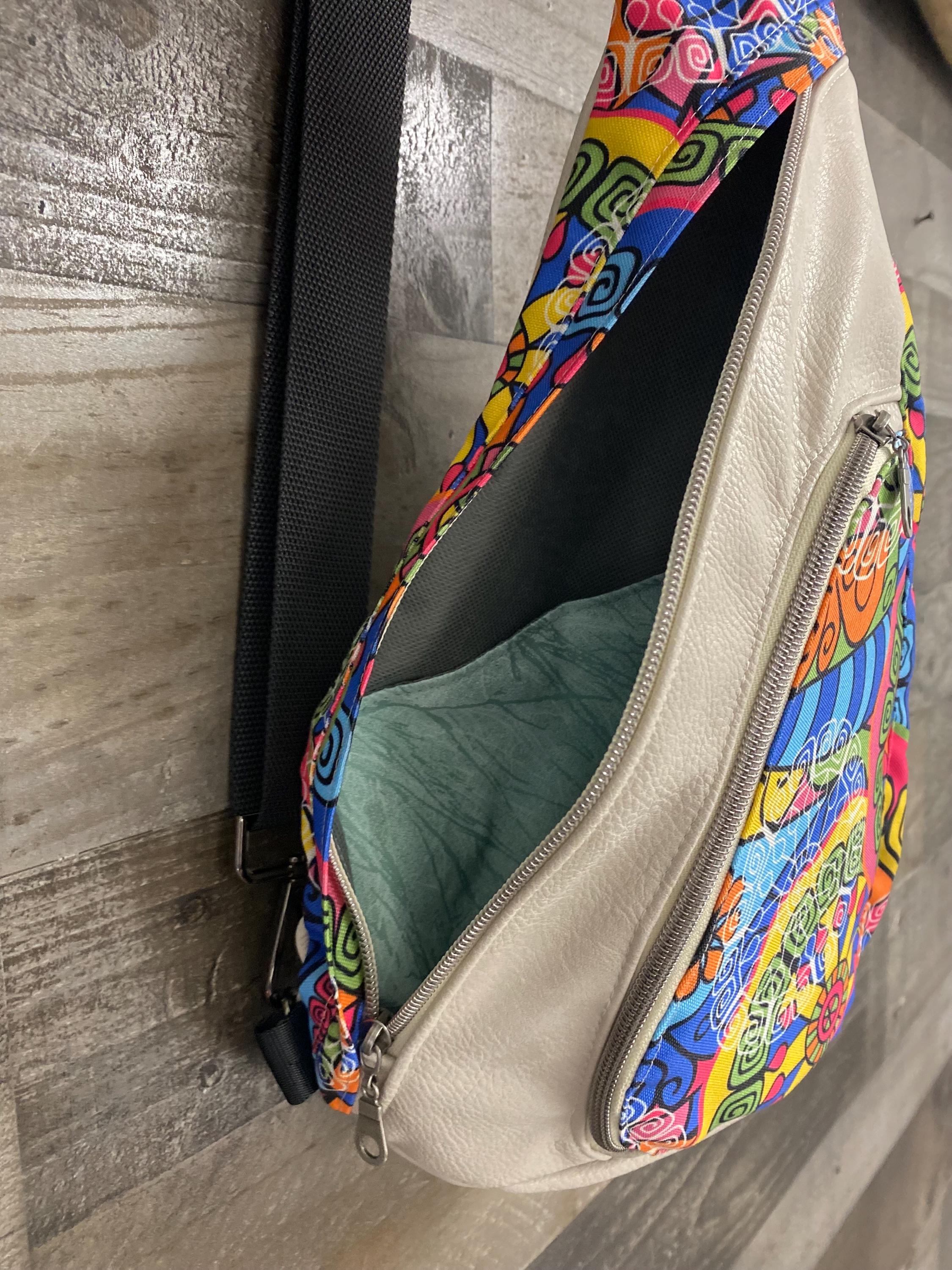 Western Boho Print Sling Bag: Multicolor Travel Backpack - Etsy