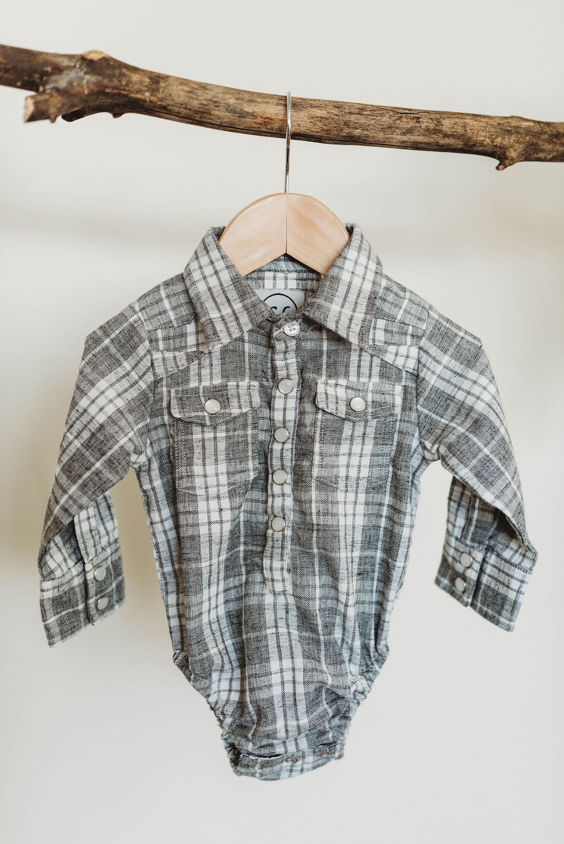 Grey Plaid Button up - Etsy