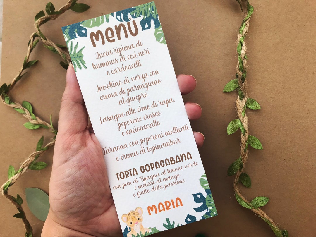 10 Baby Baptism Menu, Baby Christening Jungle Placeholder, Jungle ...