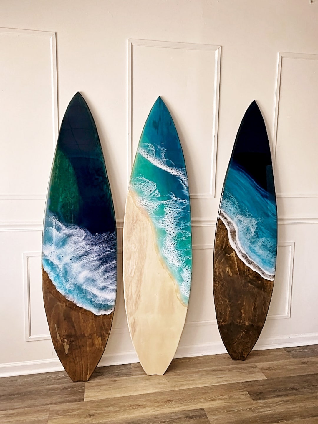 Ocean Resin 5' Wooden Surfboard. Hand Poured Resin on a Pine Surfboard ...