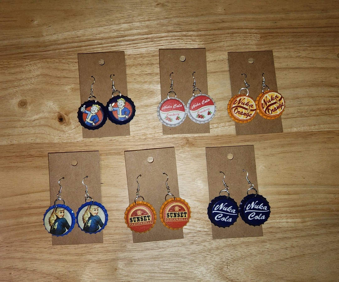 Unofficial Fallout Bottle Cap Earrings Gift Set 6 Pairs of Earrings Set ...