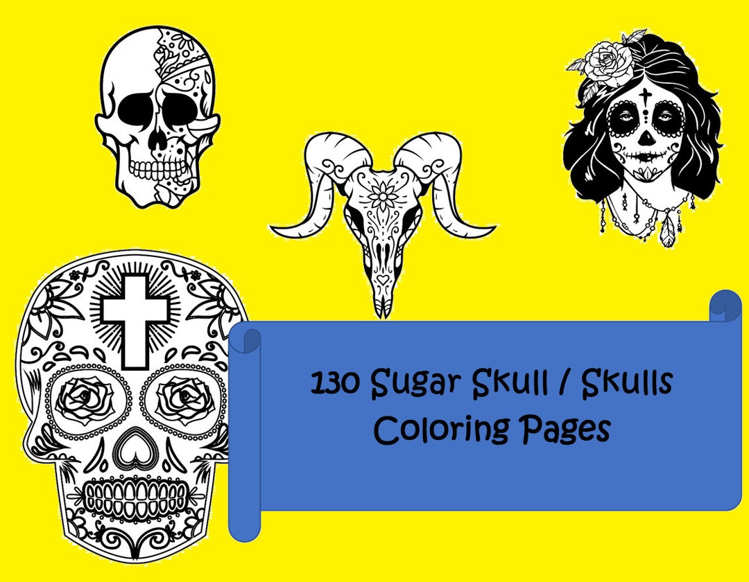 130 Sugar Skull / Skull Coloring Pages - Instant Digital Download ...
