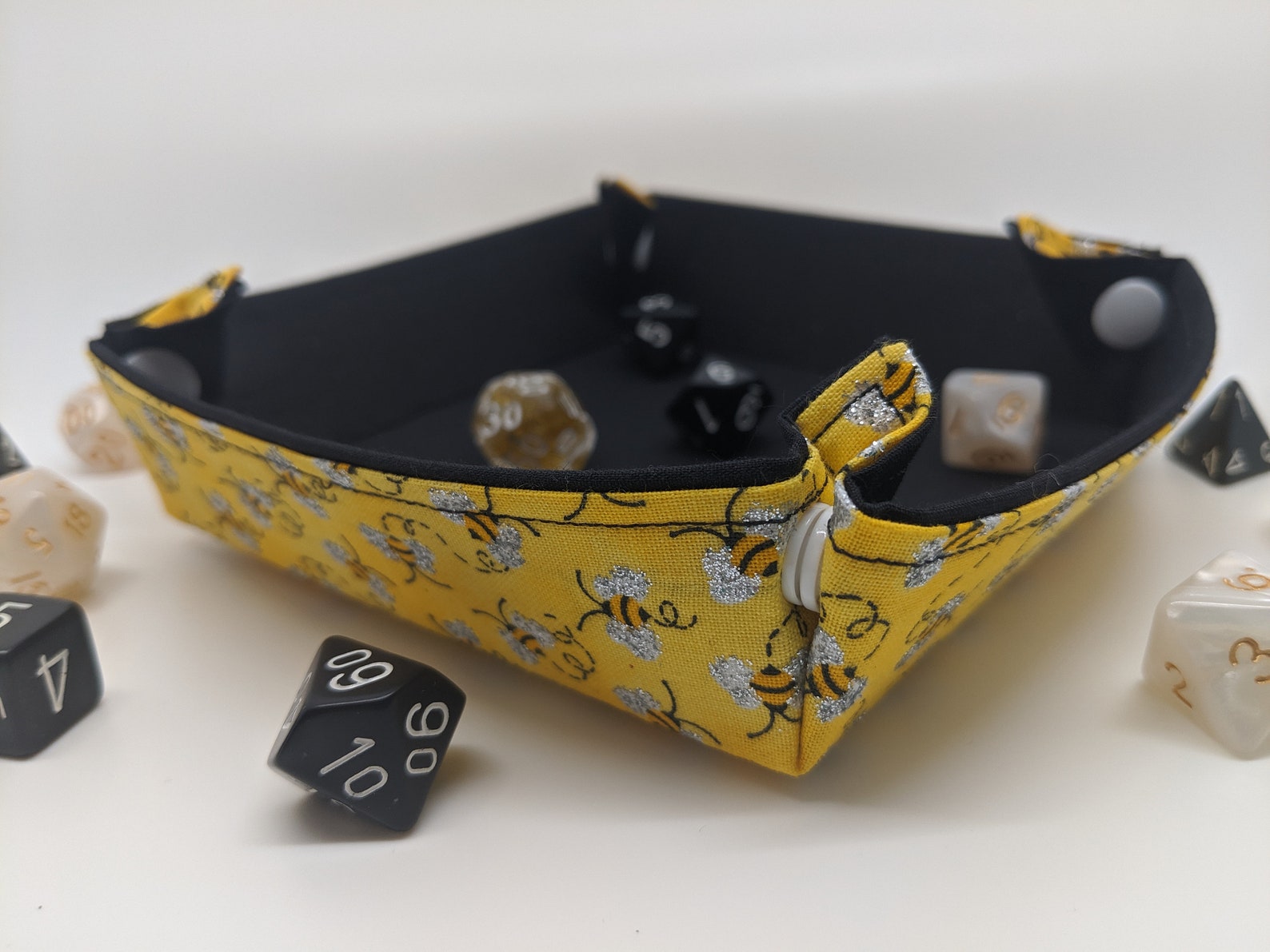 Hello Bees / Reversible Collapsible Dice Tray / Bees / Critters ...