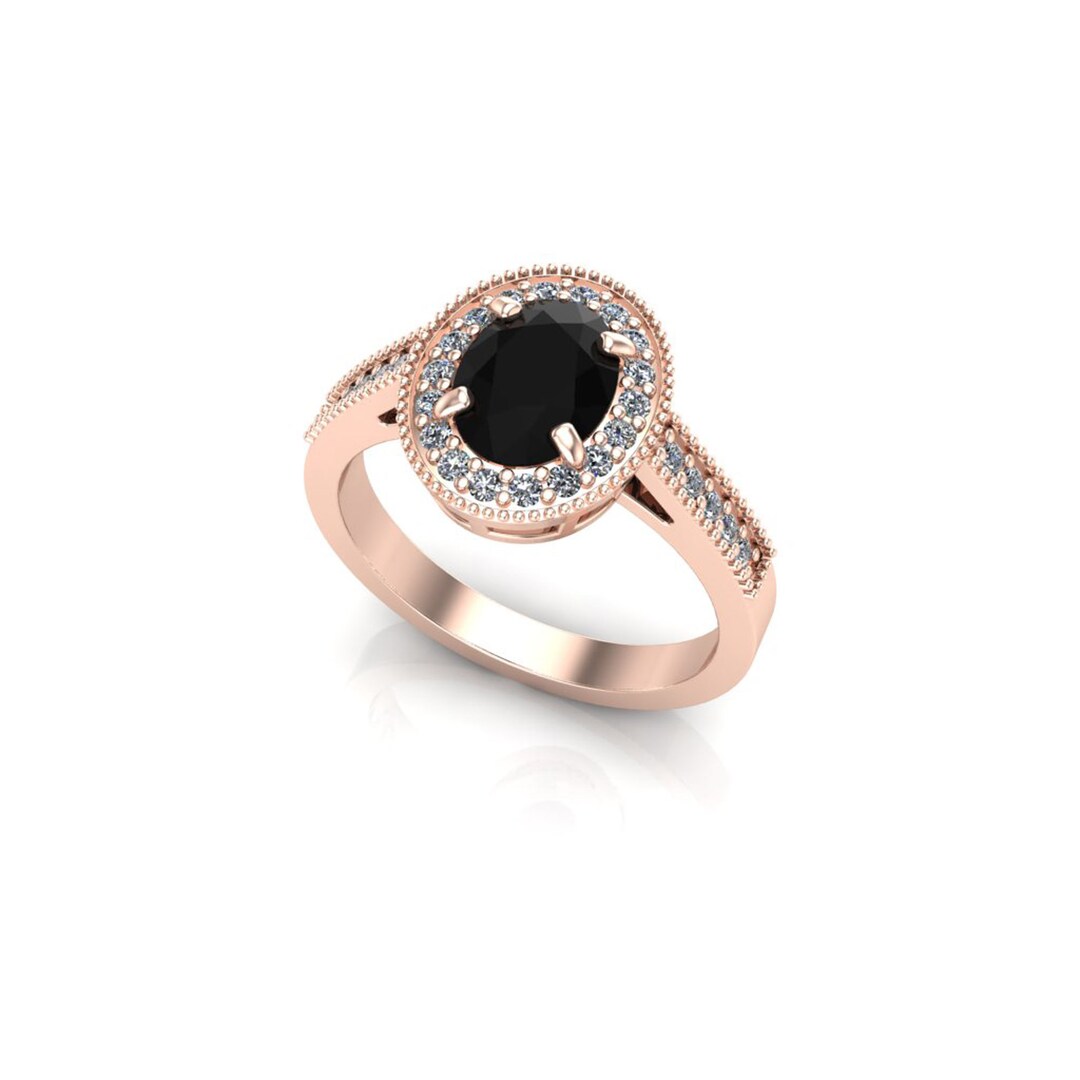 Black Onex Solitaire Ring, Vintage Gift Ring, Birthday Gift Ring ...