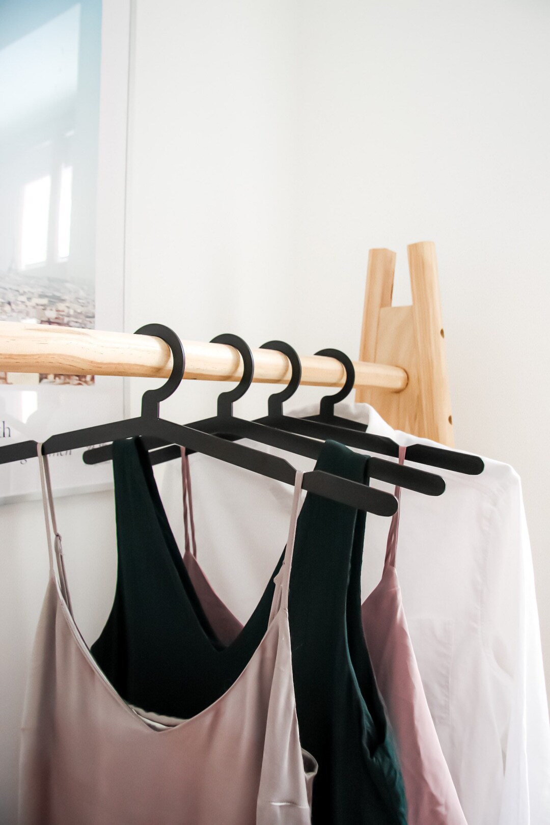 Minimalist Black Metal Hangers Sleek & Durable for Closet or Boutique ...