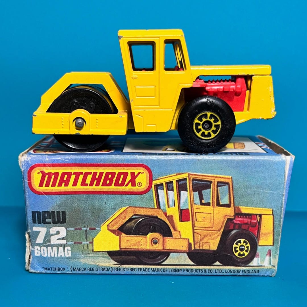 Vintage Matchbox Superfast No 72c Bomag Road Roller 1979 With Original ...