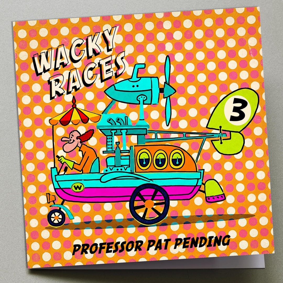 Personalised Birthday Card - Wacky Races No.3 - Etsy