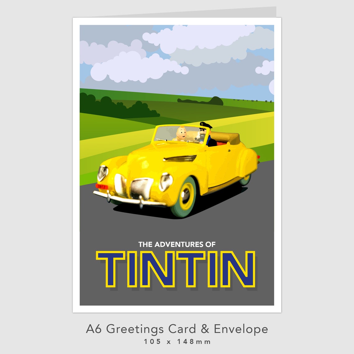 Tintin Art Print and Greetings Card - Etsy