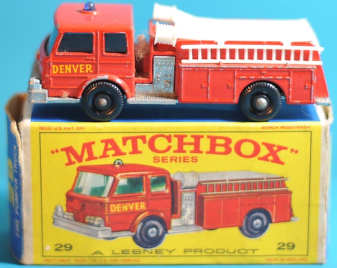 Vintage Matchbox Lesney No 29c Fire Pumper 1966 With Original Box - Etsy