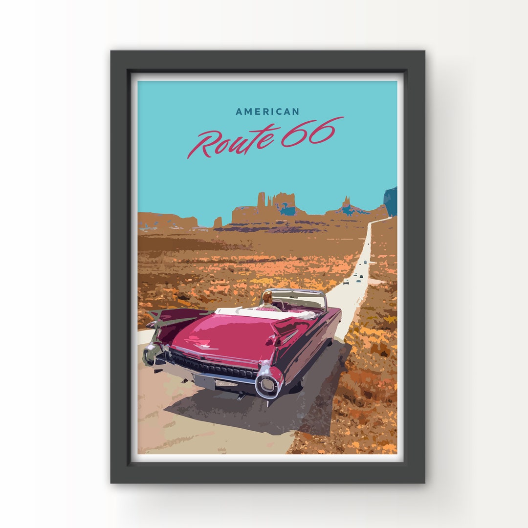American Route 66 Art Print and Greetings Card - Etsy