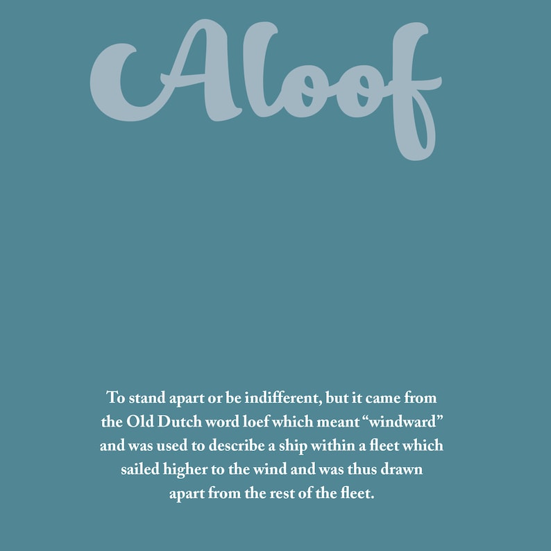 Aloof Nautical Saying Art Print - Etsy UK