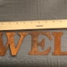 Primitive-set of Rustic Metal Letters -WELCOME- Each 2.5-4" Wide Metal ...