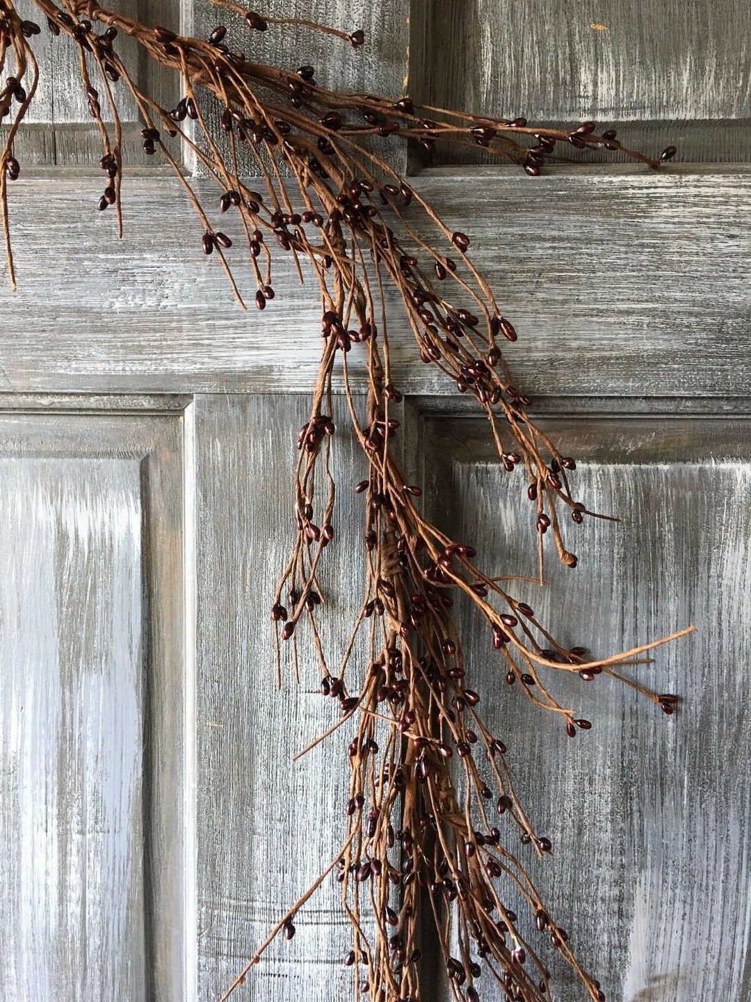24" Deep DARK Burgundy Pip Berry Garland ONLY 2 Feet Primitive Rustic ...