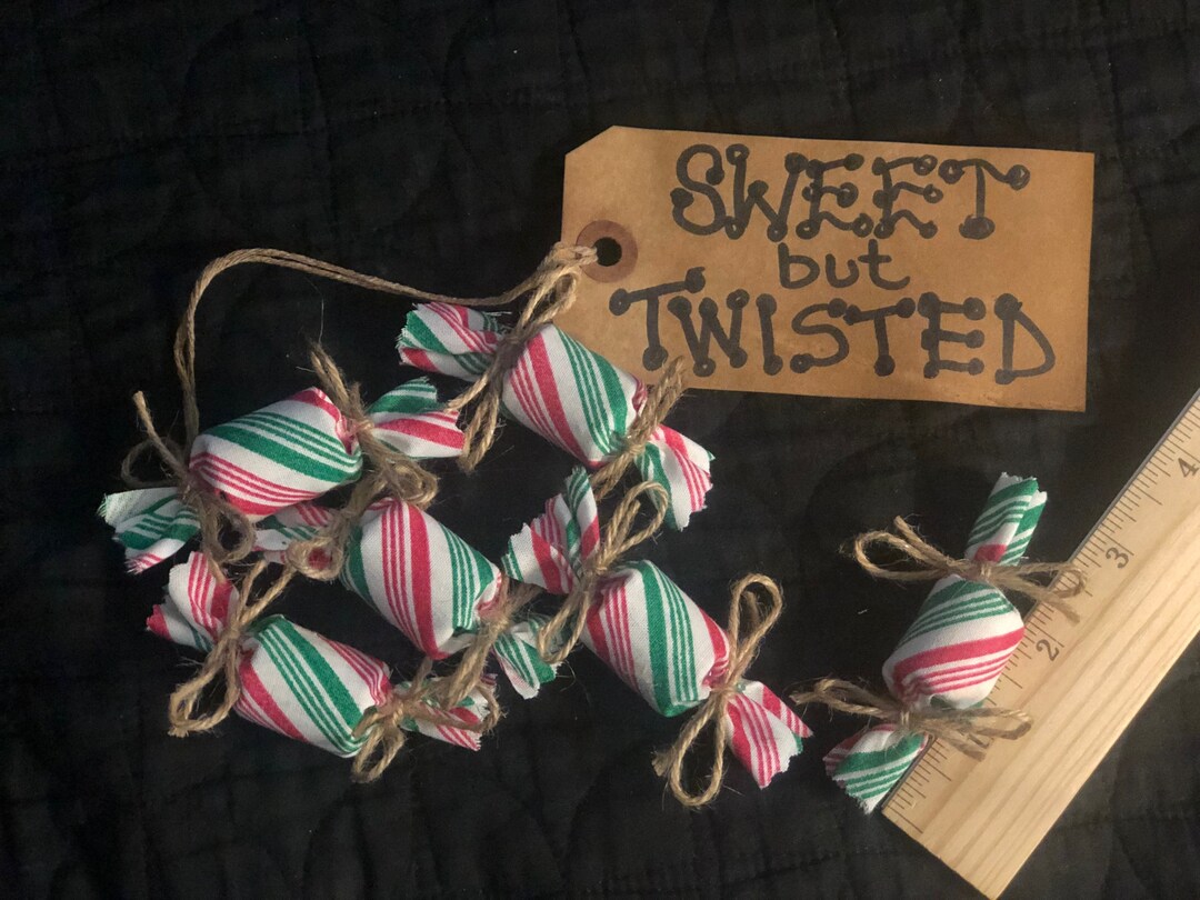 FAUX Candies- Set of 6, Grn/red Peppermint Candy Country Christmas ...