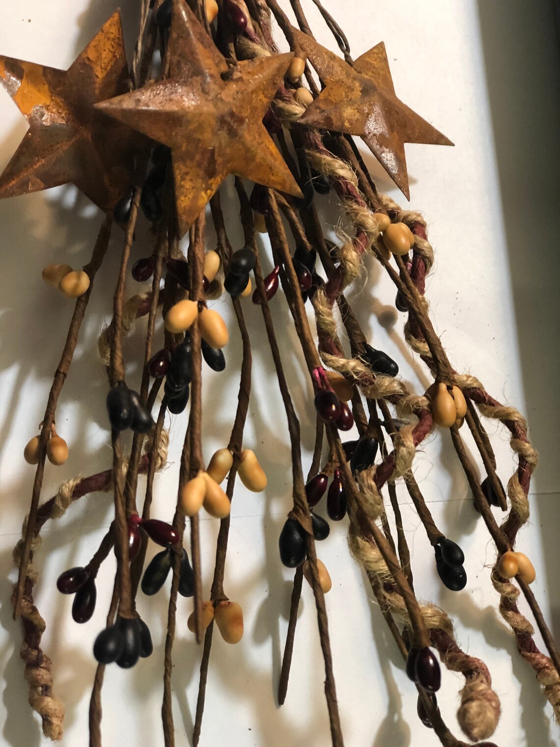Set of 3 Pip Berry Picks Burg/blk/ Tan With Twine Twig and Rust Barn ...