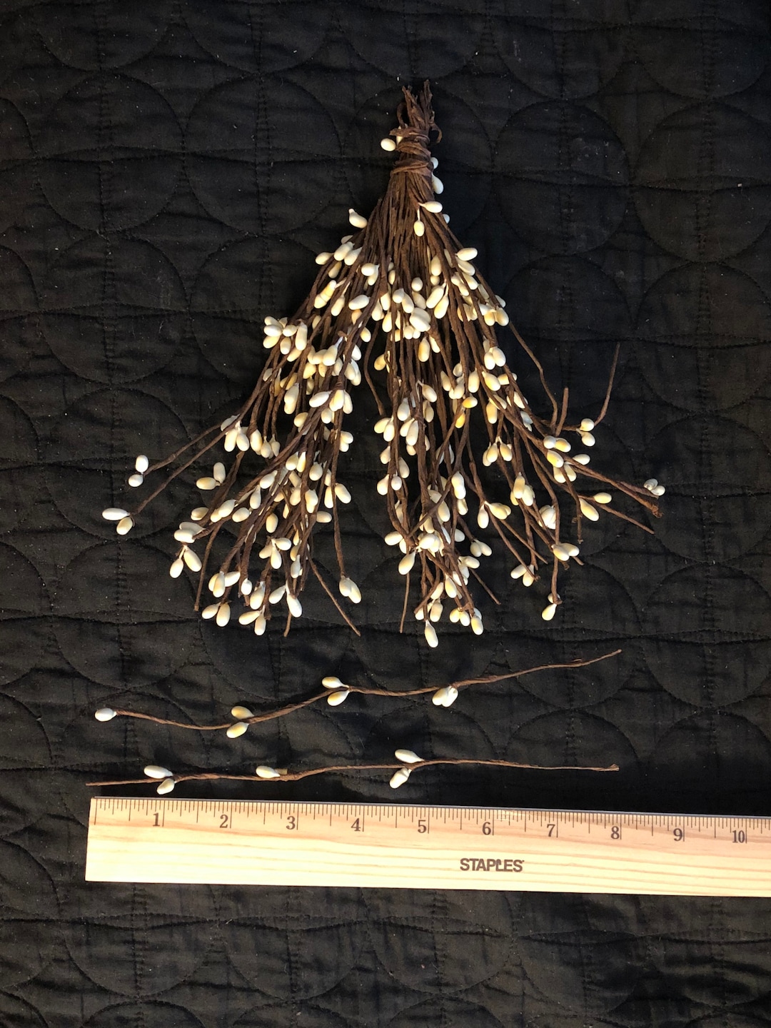 50 Ivory/cream/white Pip Berry Strands 7-9” Primitive Floral Accents ...