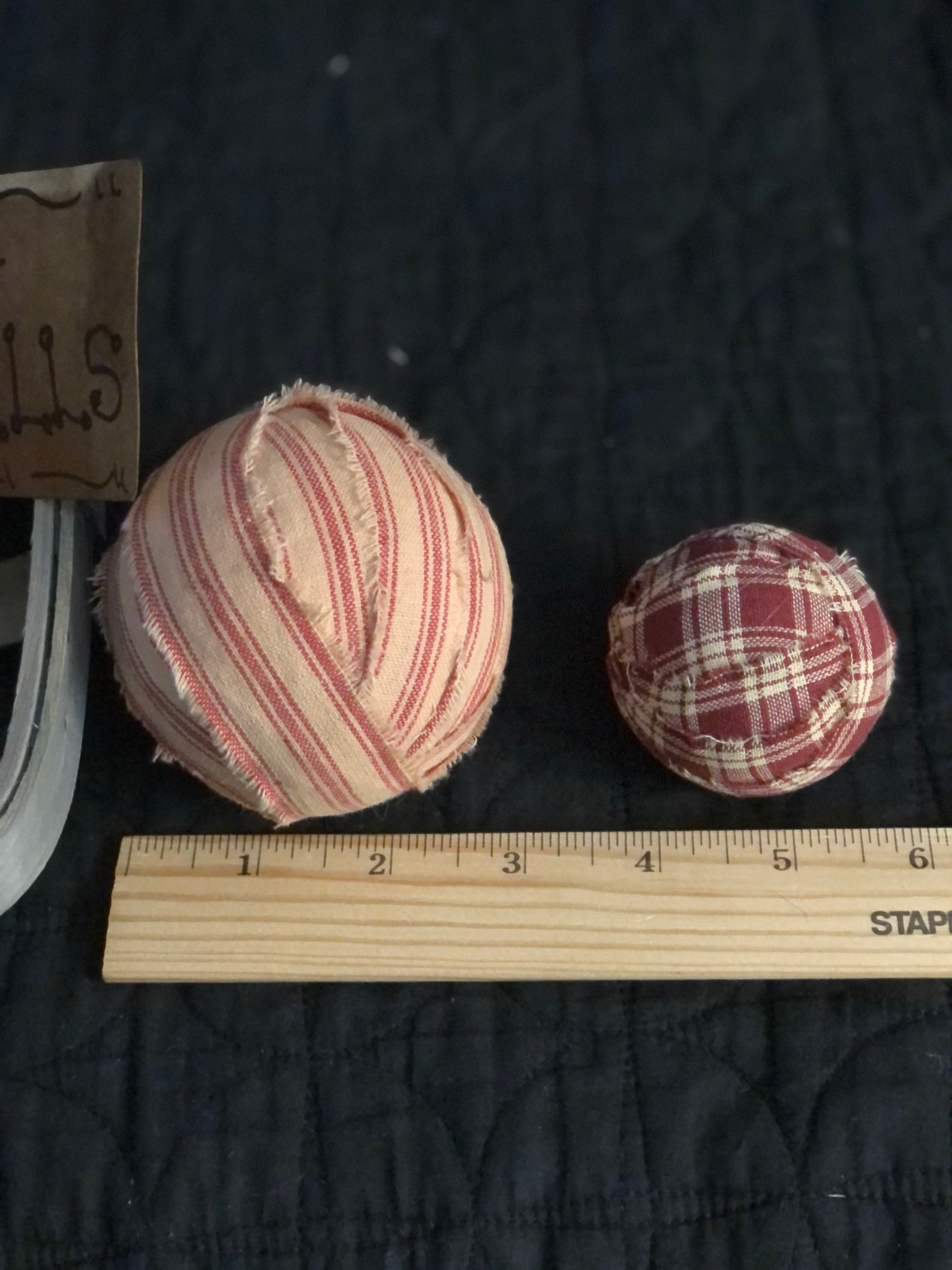 Primitive RAG BALLS Set of 6 RUSTIC Burgundy Country - Etsy