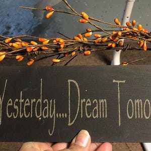 13” X 2.5” Wooden Signs “cherish Yesterday” Country Sign With Pip Berry ...