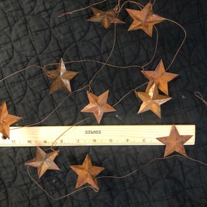 60” (5 Feet) Metal Wire Star Garland 10-2.25” Stars Christmas Primitive ...