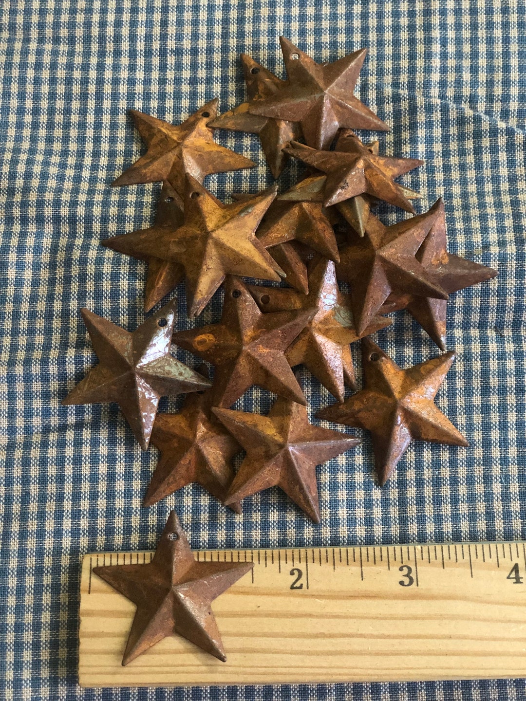 Prim Rust Set of 10, 25, or 50 Metal Stars Each (1.5”) Americana ...