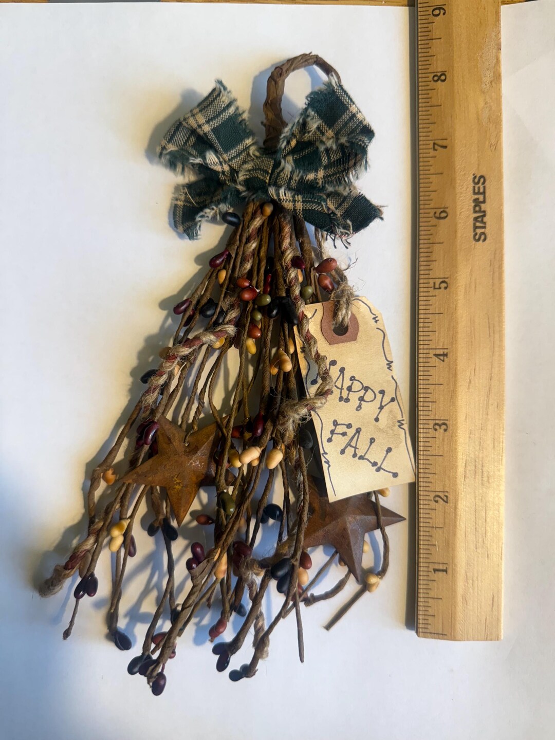 Primitive FALL- 8” Pip Berry Swag Harvest Brown Tan Pip Berry Twine ...