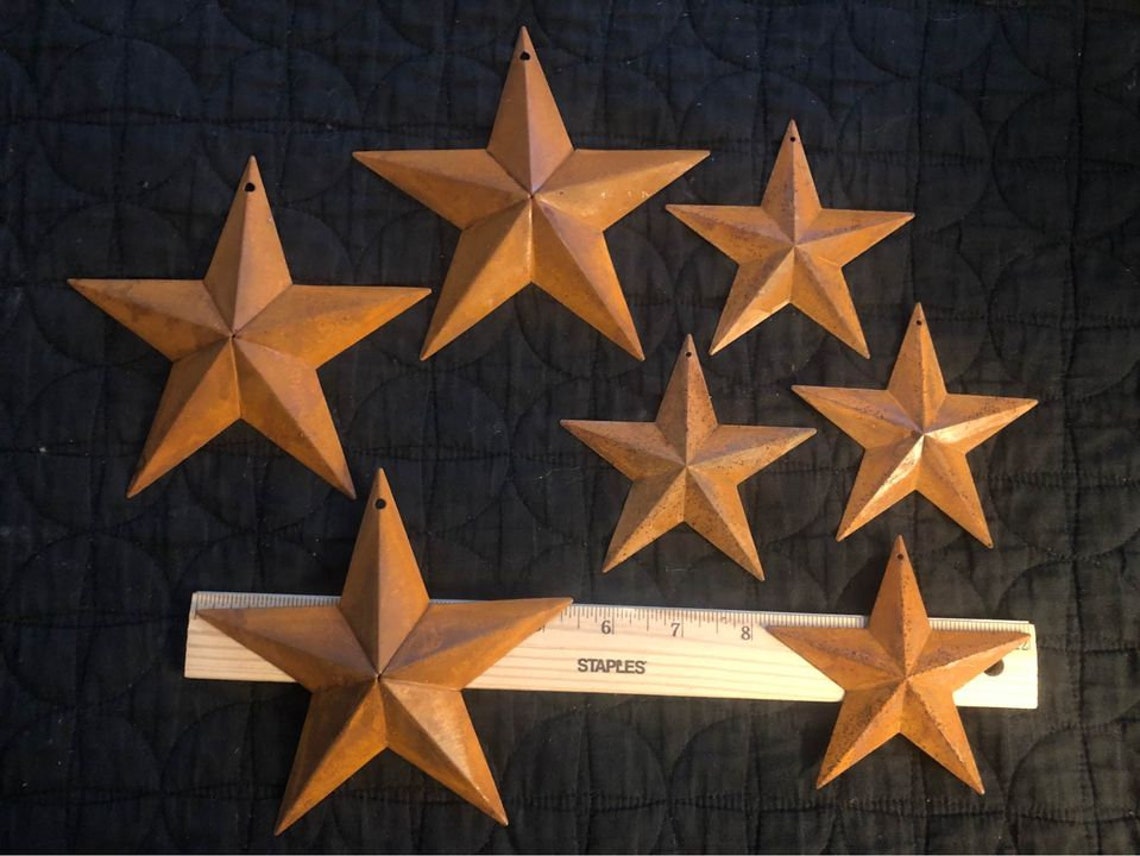 7 Pcs Metal Barn Stars 3 5.5 4 3.5 Rustic - Etsy