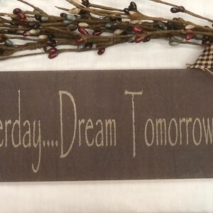 13” X 2.5” Wooden Signs “cherish Yesterday” Country Sign With Pip Berry ...