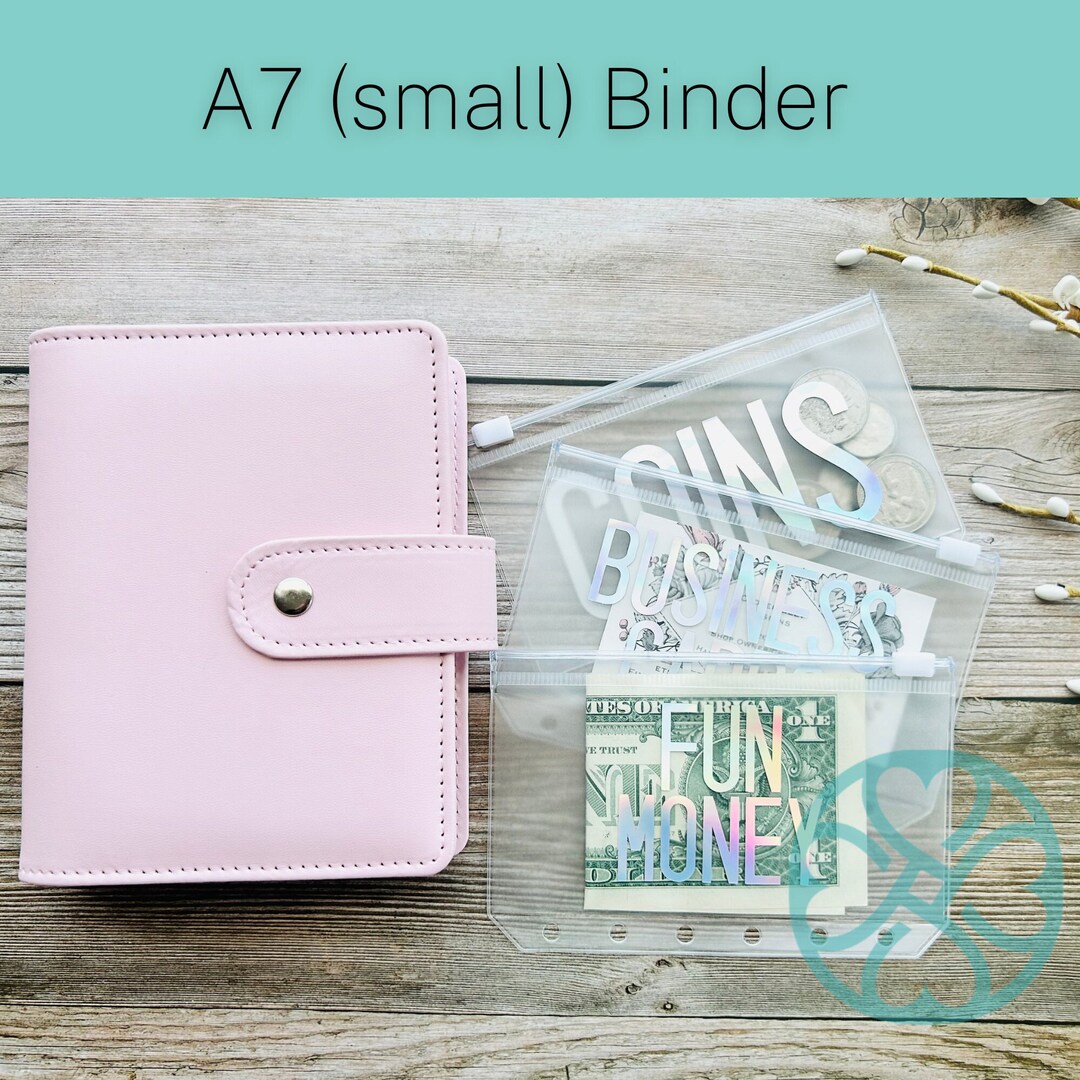 Custom PINK A7 small Budget Binder With Cash Envelopes, Personalized A7 ...