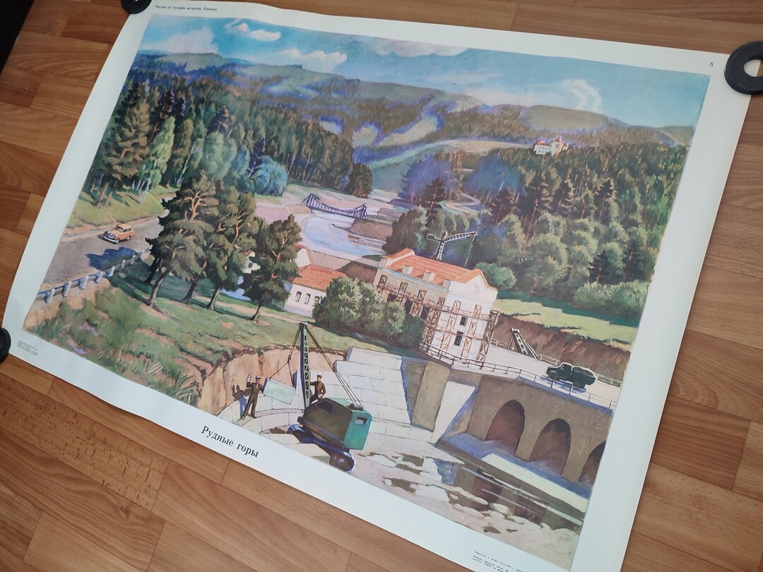 ORE MOUNTAINS POSTER Original Vintage Geography Wall Decor - Etsy