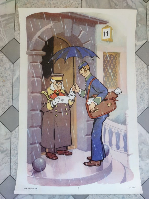 ORIGINAL TRAVEL POSTER Postman Russian Poster - Etsy
