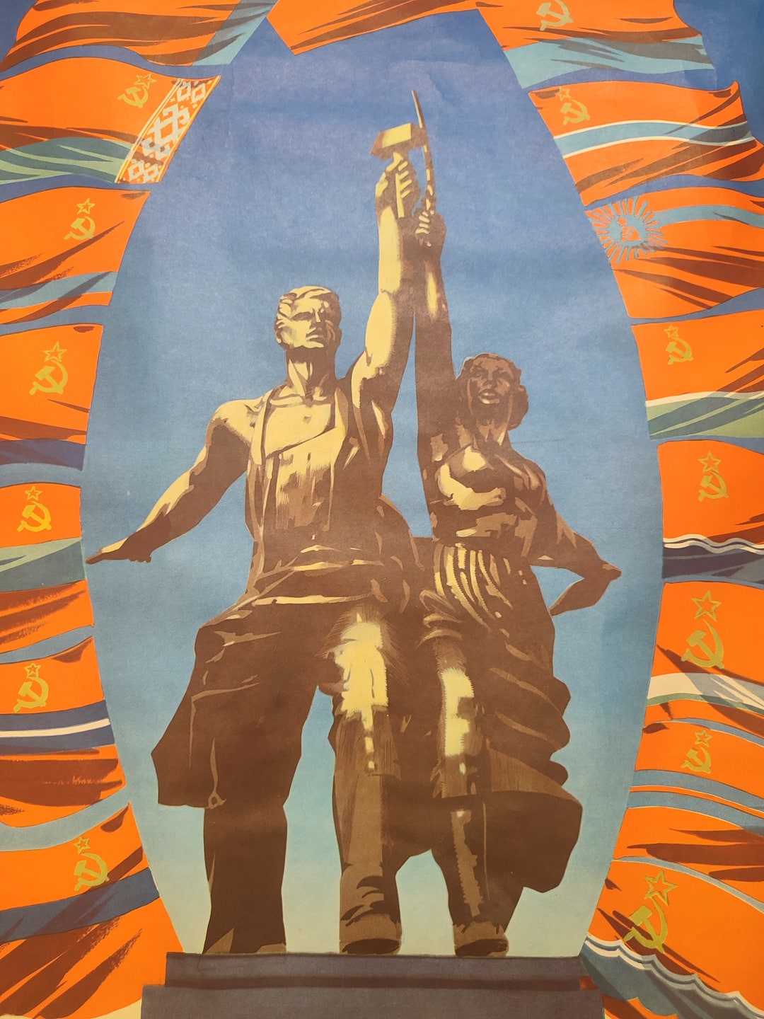 SOVIET PROPAGANDA POSTER Original Agitation Vintage, Flags - Etsy