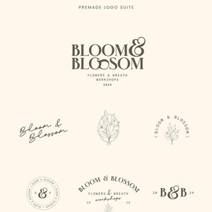 Modern Floral Logo Design for Small Business Elegant Branding Kit for ...
