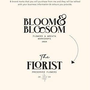 Modern Floral Logo Design for Small Business Elegant Branding Kit for ...