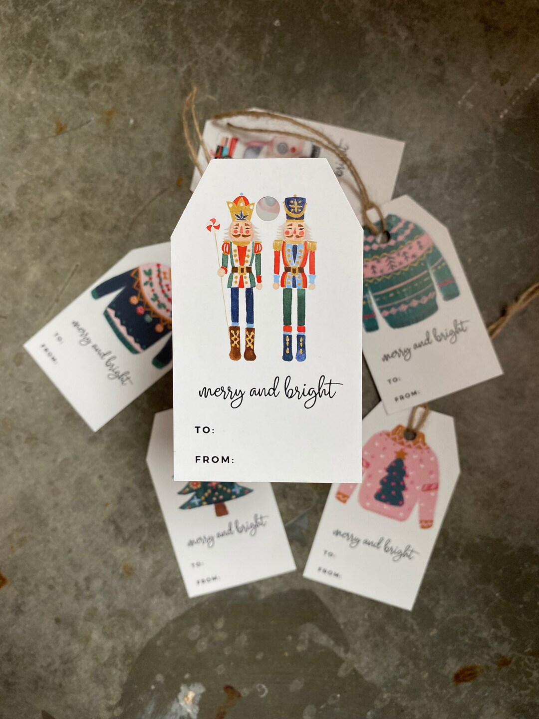 Nutcracker Watercolor Christmas Gift Tags Set | Ugly Sweater Gift Tags ...