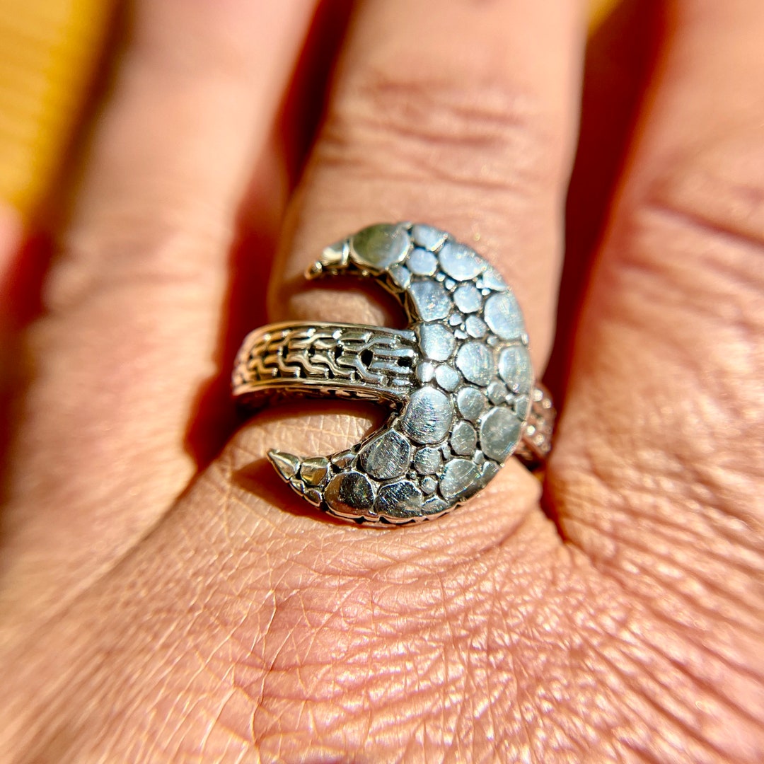 SARDA Sterling Silver Wonderful Light Watermark Moon Ring Size 7 3/4 - Etsy