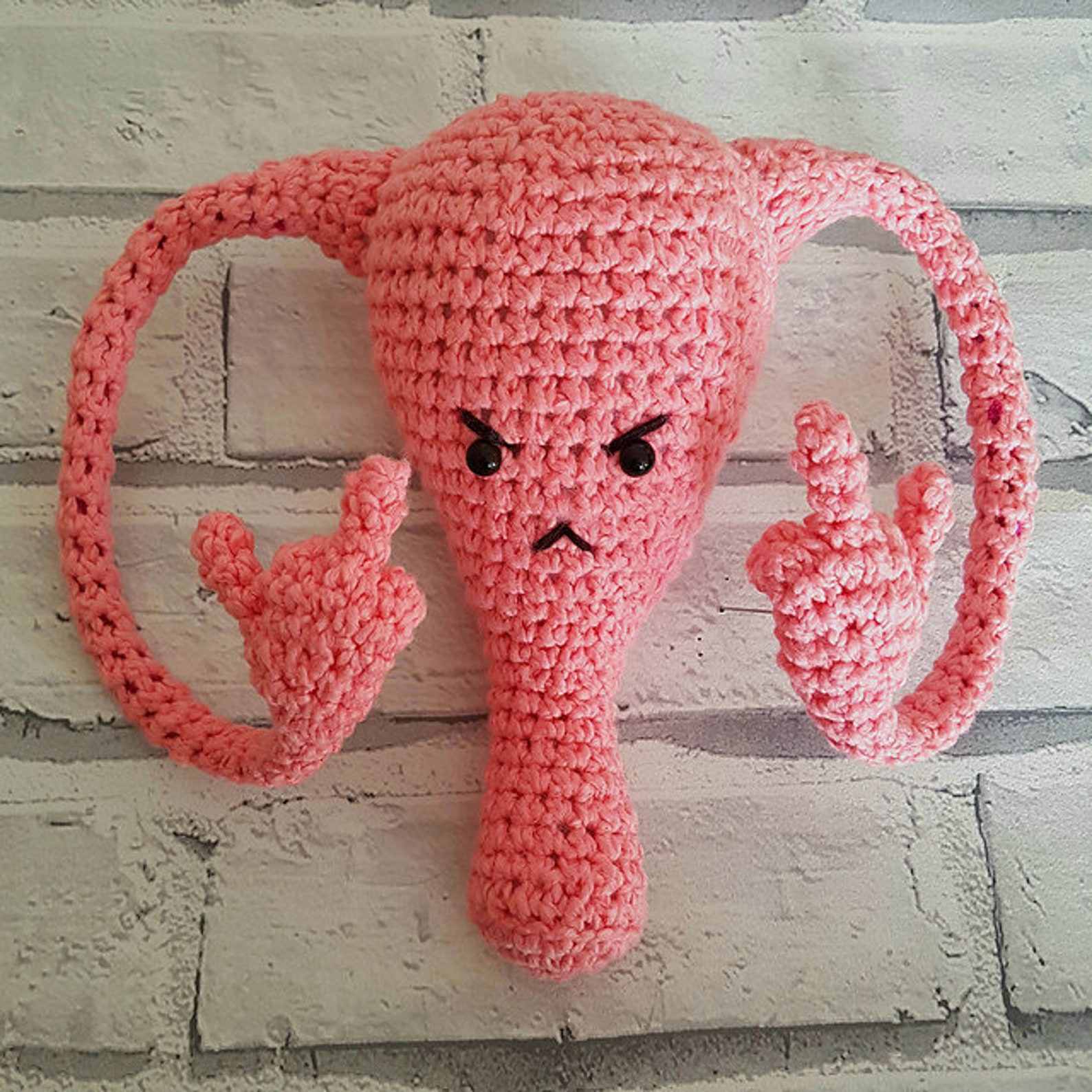 PDF Pattern Download, Crochet Fuck You-terus, Angry Uterus, Uterus ...