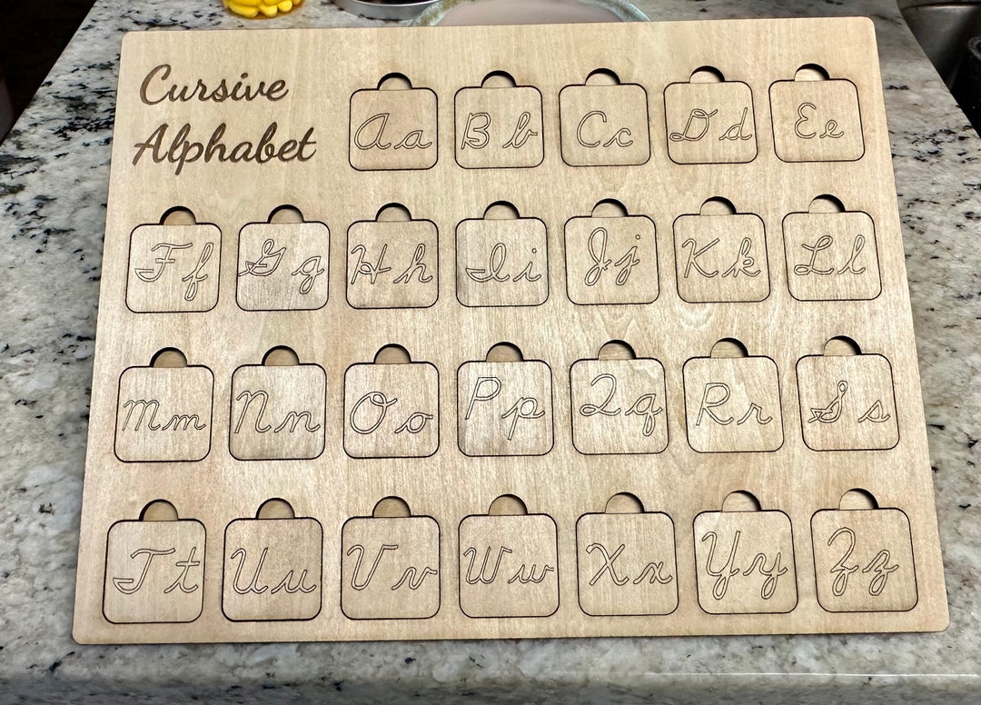 Cursive Alphabet Puzzle Board - Etsy