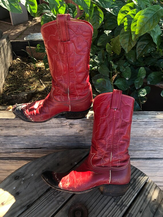 80s Red Cowboy Boots - Gem