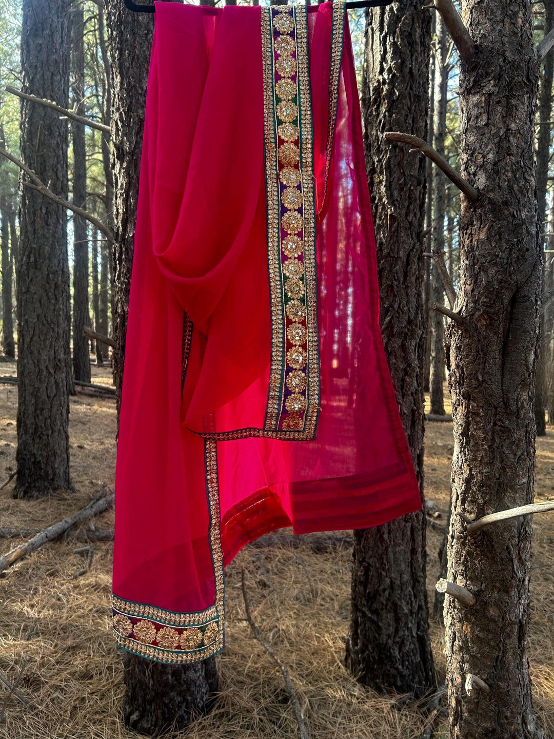 Hot Pink Chunni / Pink Chunni / Indian Scarf / Pink Dupatta / Pink ...