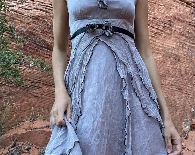 Y2K Asymmetrical Silk Dress / Whimsigoth Y2K Dress / Silk Asymmetrical ...