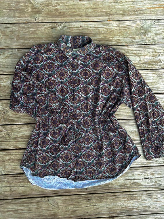 70s Mandala Button Down / Grovvy vintage Button up / … - Gem