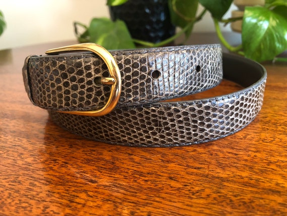 Genuine Lizard Belt / Lizard Skin Belt / size 33 - Gem