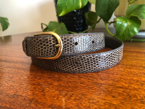Genuine Lizard Belt / Lizard Skin Belt / size 33 - Gem