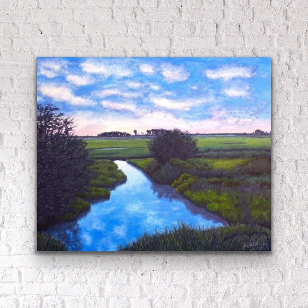 Sunset Marsh Painting Print Marsh Painting Marsh Art Print - Etsy