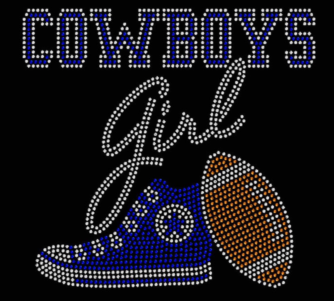 Cowboys Girl Football Rhinestone Transfer - Dallas -rhinestone Transfer ...