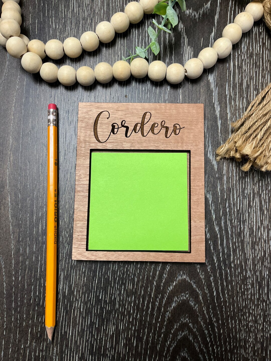 Wood Post It Note Holder, Desk Organizer - Etsy