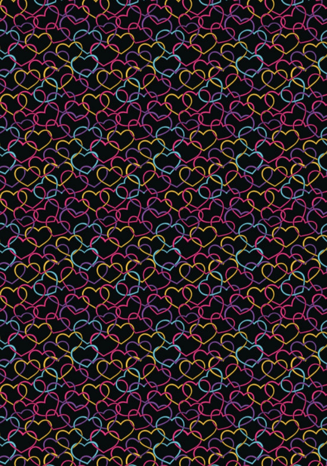 12 X 17 Neon Hearts on Black HTV Love Valentine Sheet Patterned Vinyl ...
