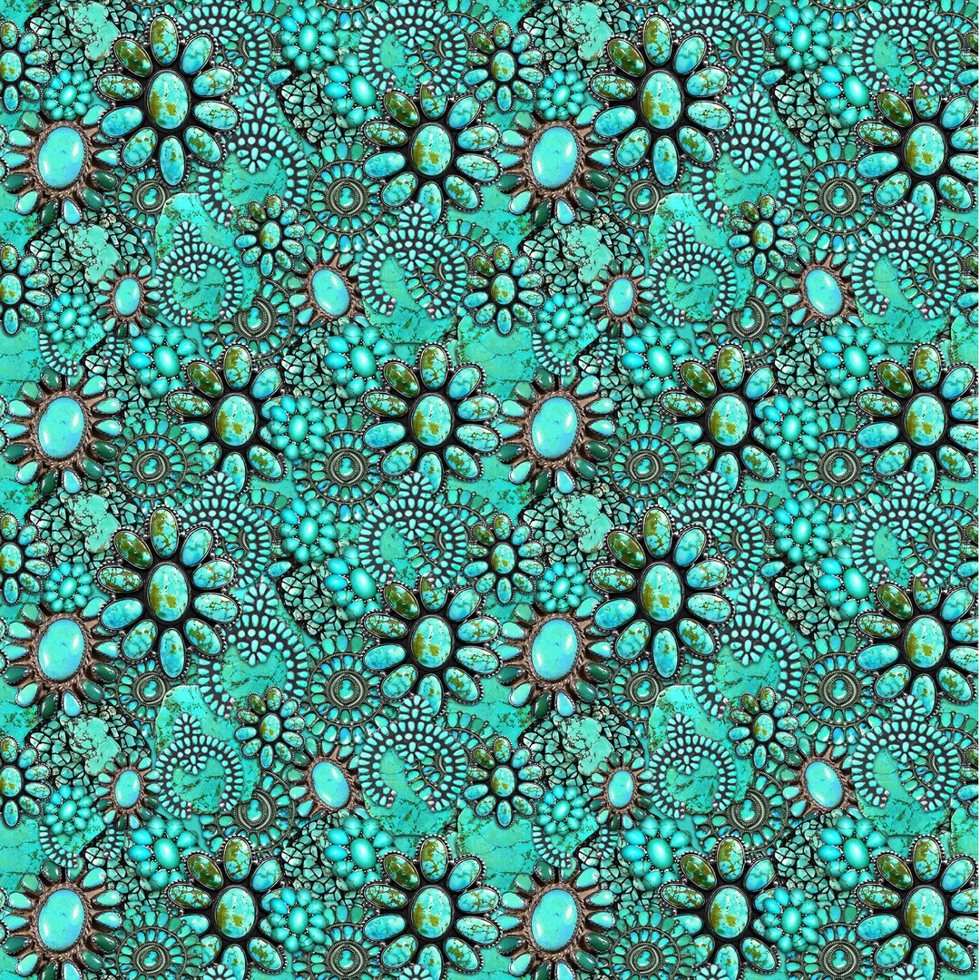 12 X 17 Turquoise Collage HTV Sheet Mexico Western Cowgirl Sheet ...